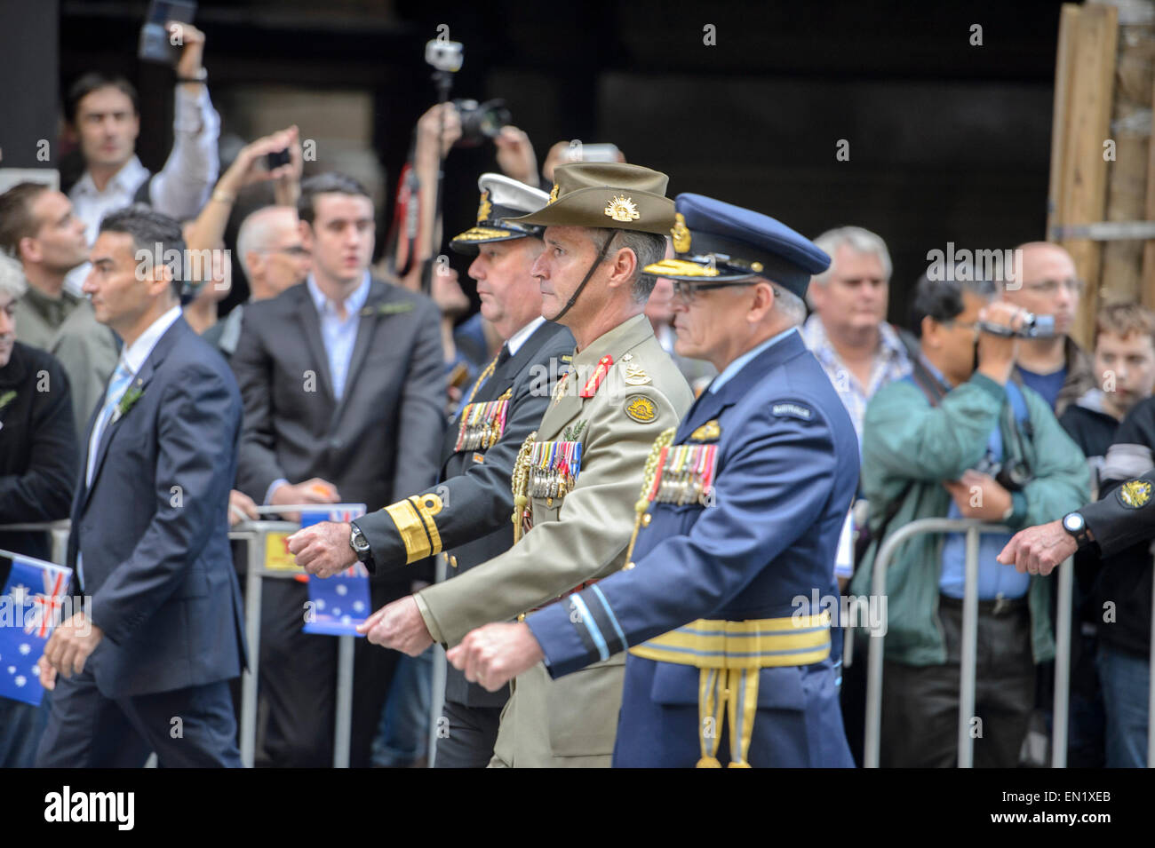 Sydney, AUSTRALIA - April 25, 2015: The senior ADF Officers of the Army ...