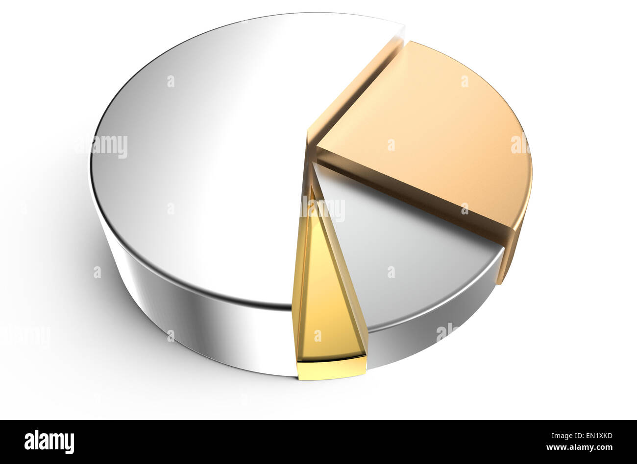 metallic pie chart isolated on white background Stock Photo - Alamy