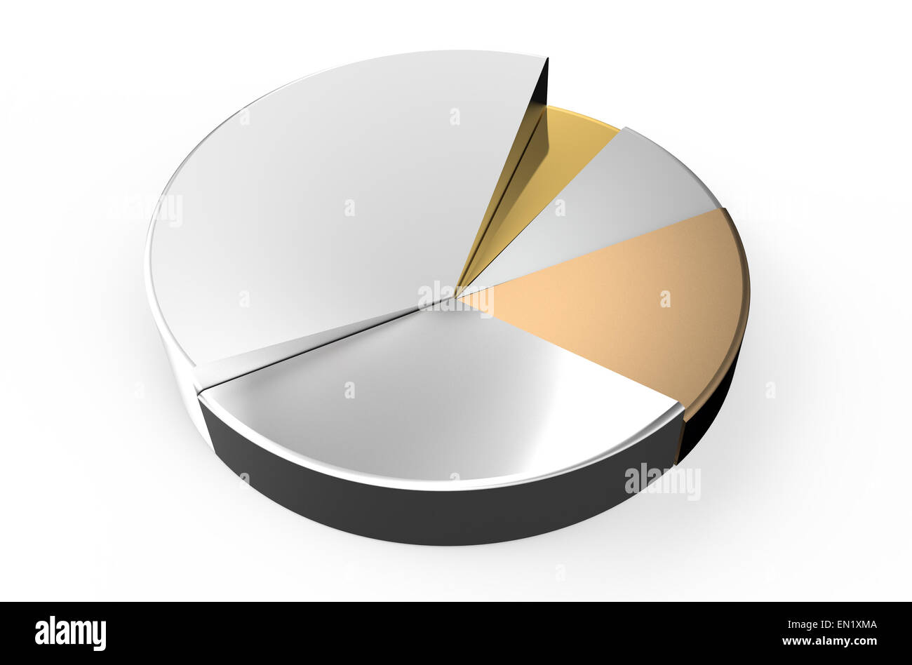 metallic pie chart isolated on white background Stock Photo - Alamy
