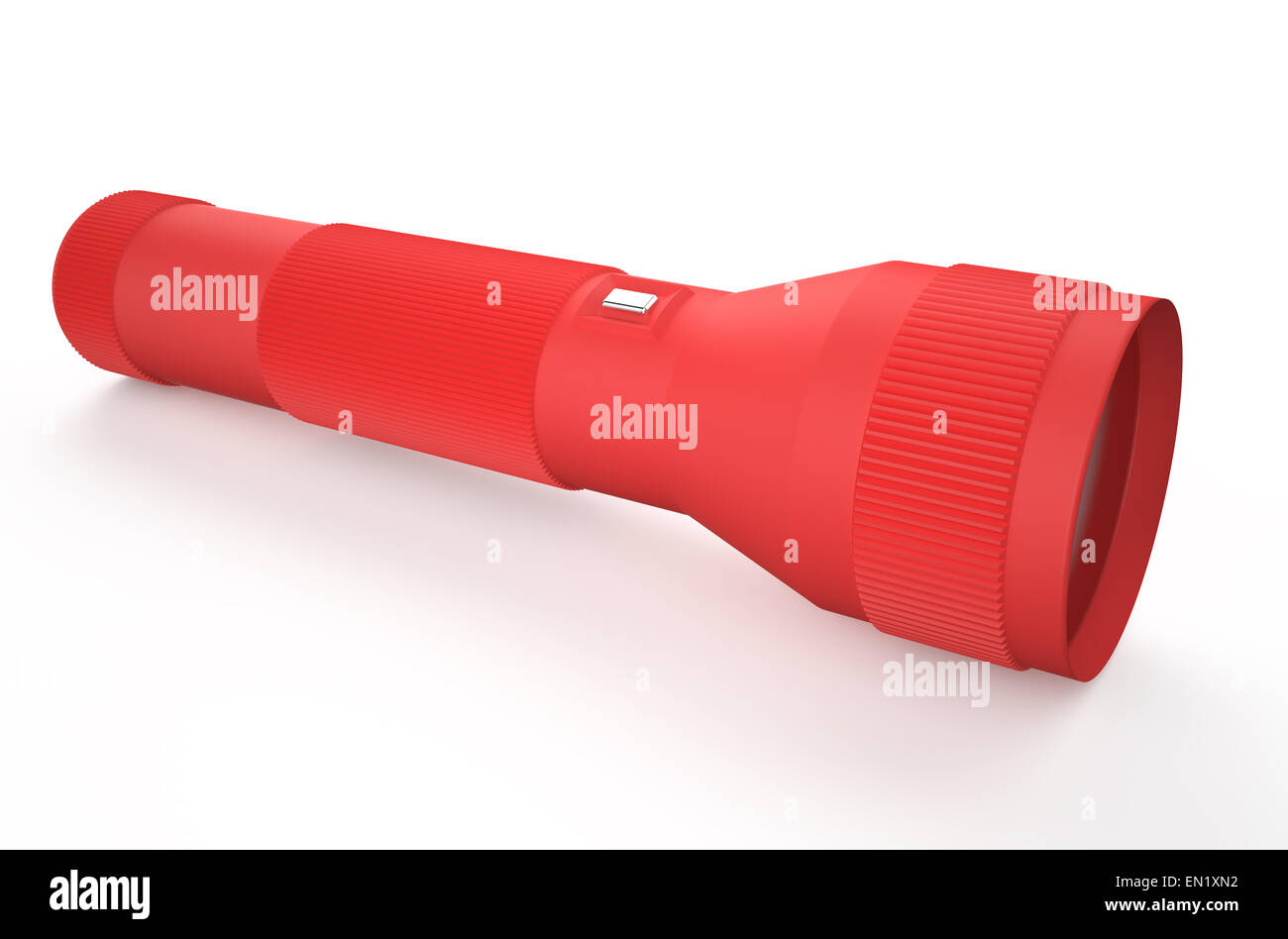 red flashlight isolated on white background Stock Photo - Alamy