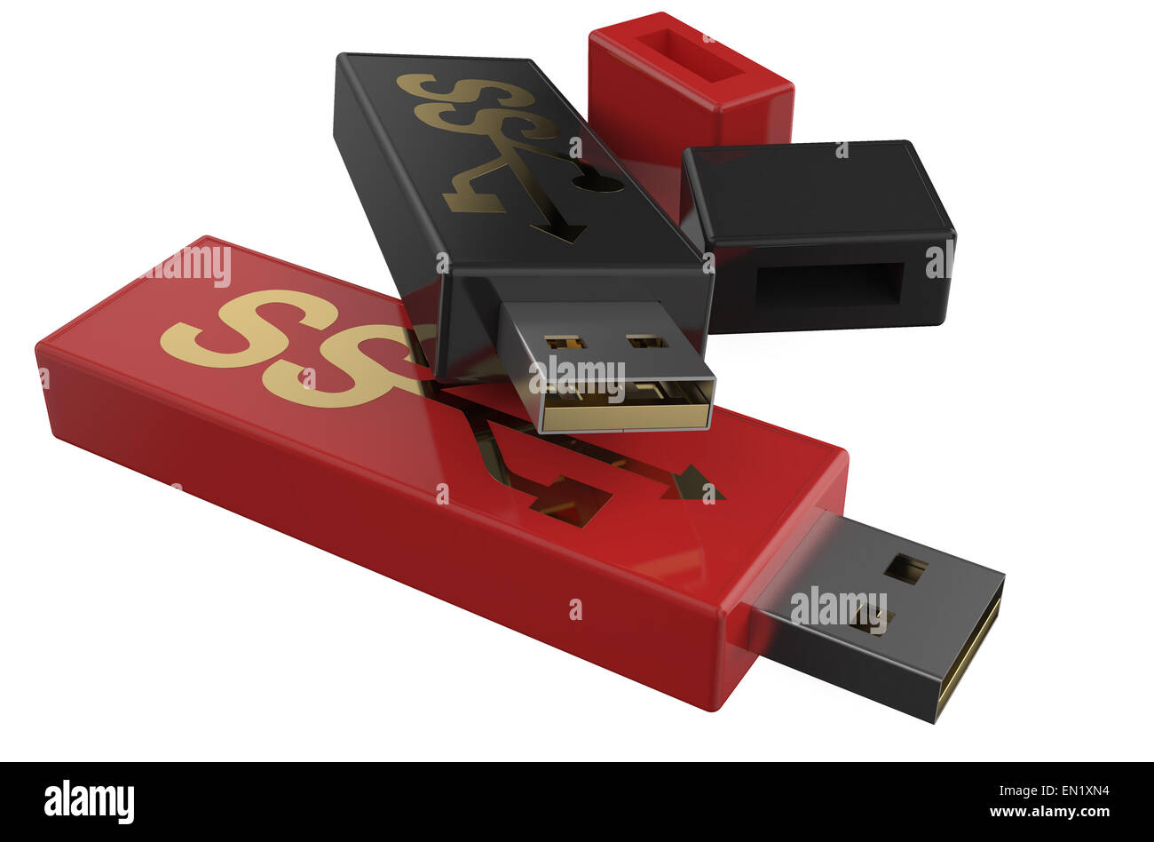 USB flashes drive ss 3.0 isolated on white background Stock Photo - Alamy