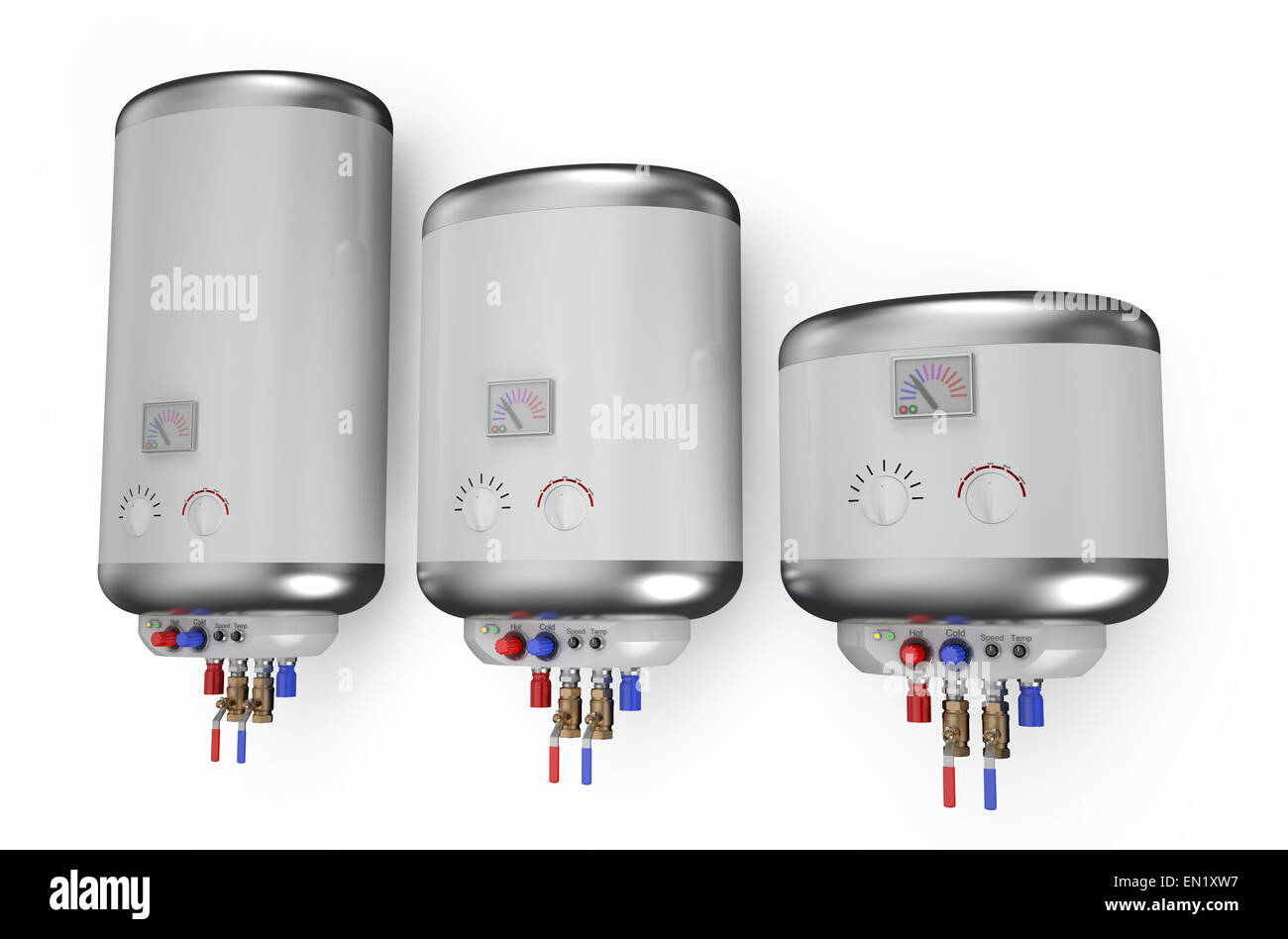 Electric white boiler, water heater isolated on white background Stock ...