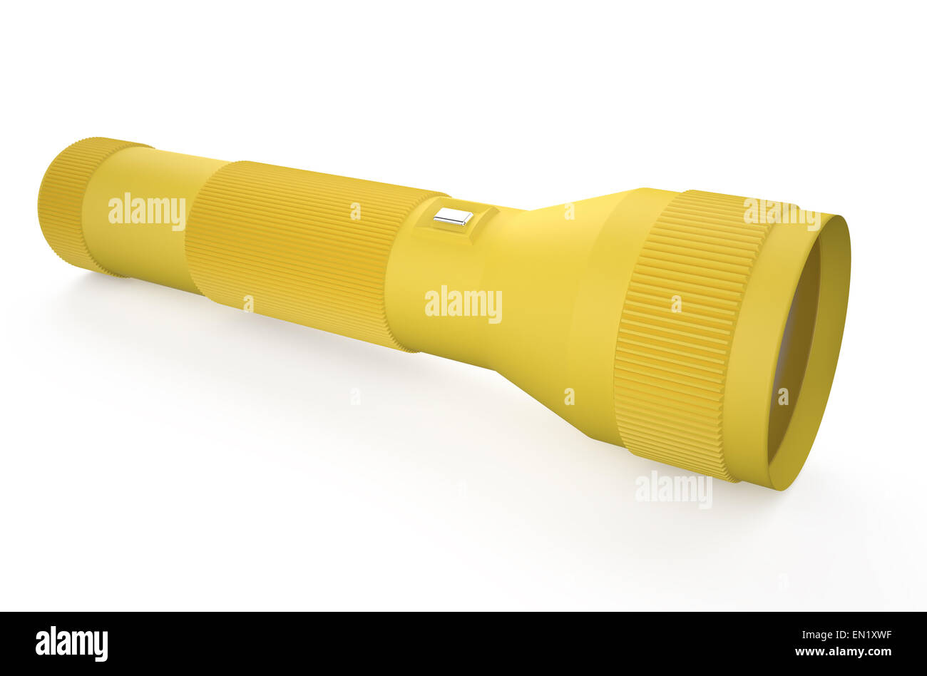 yellow flashlight isolated on white background Stock Photo - Alamy