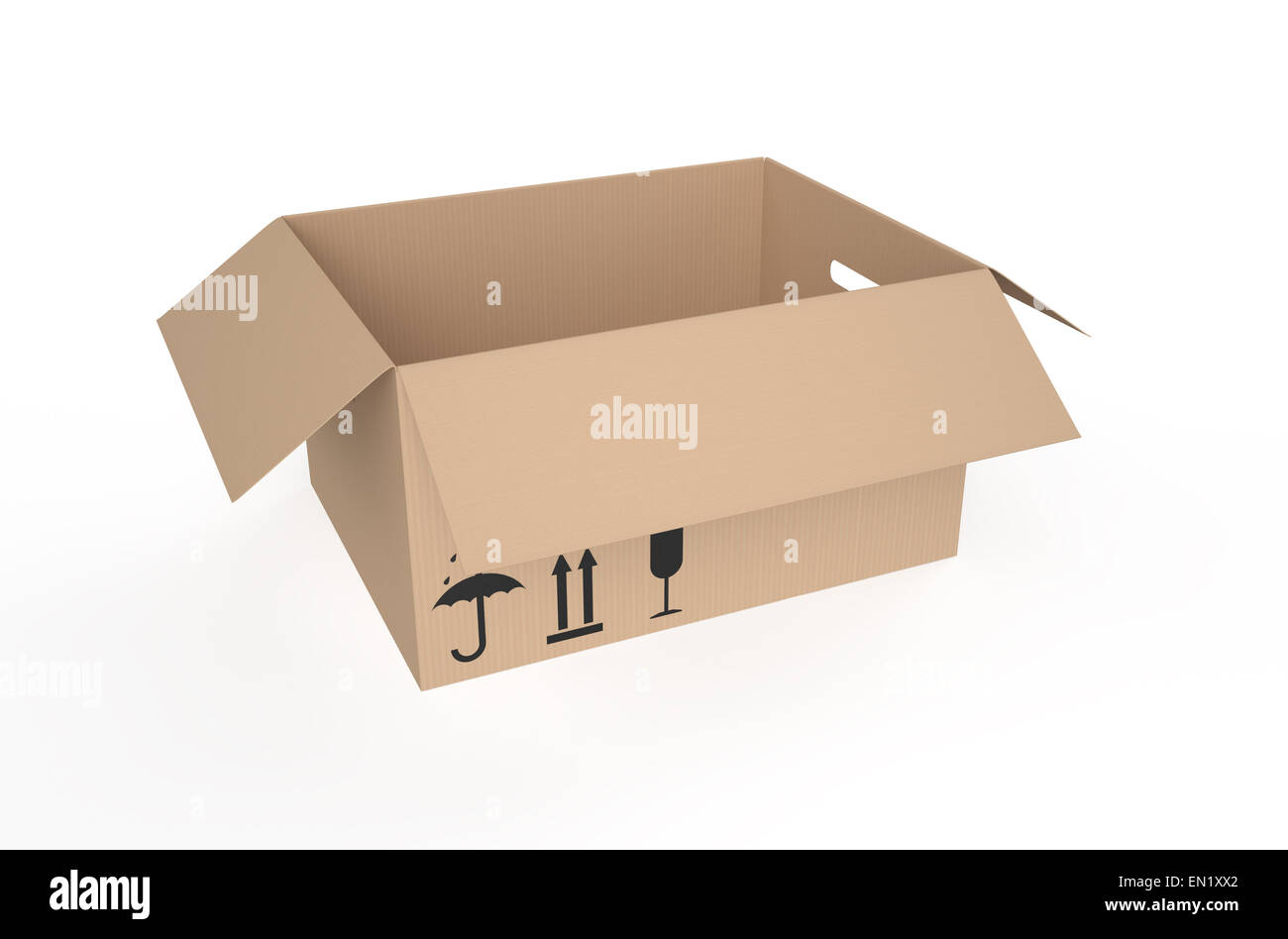opened cardboard box isolated on white background Stock Photo - Alamy