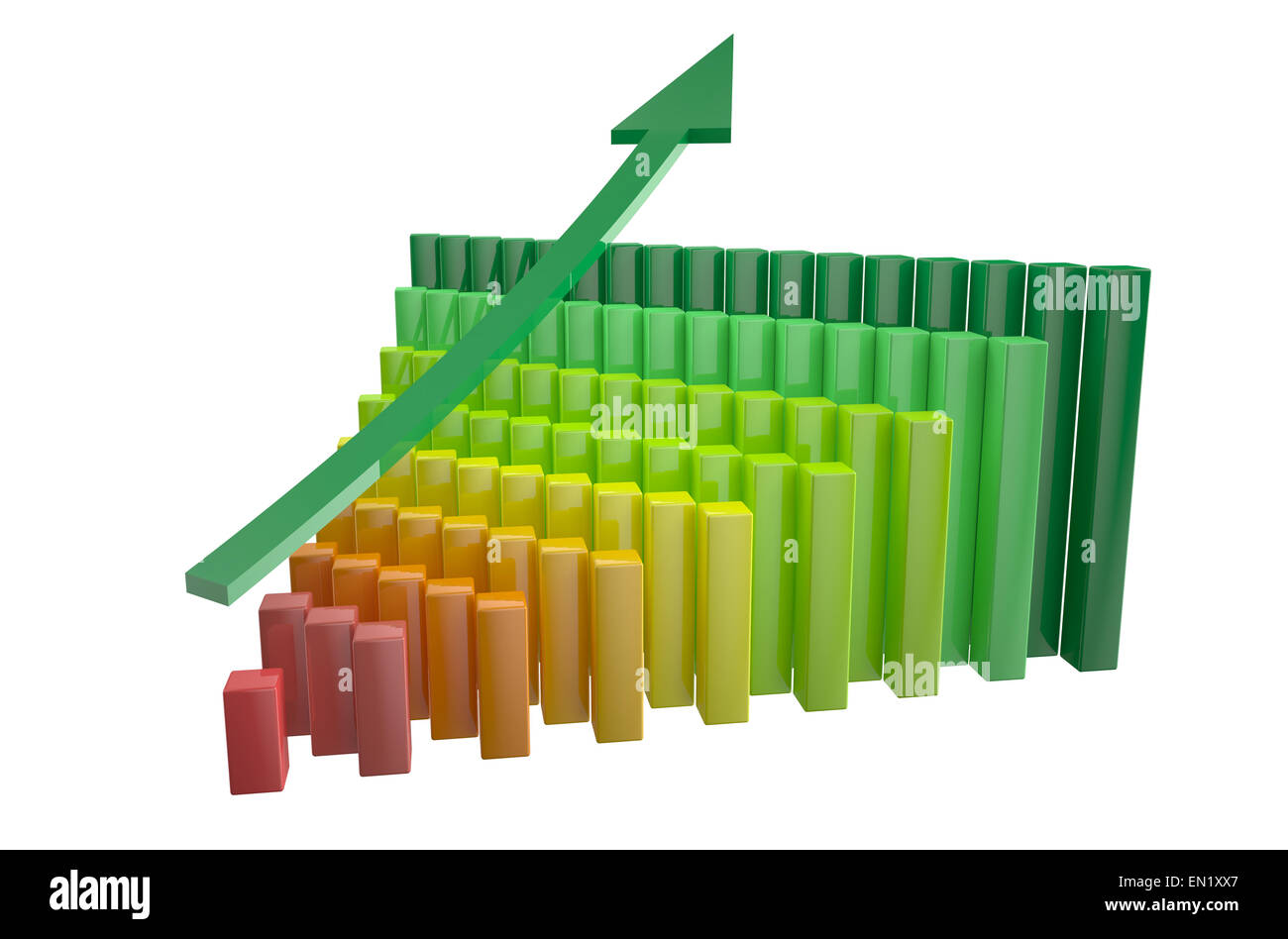 growth chart with arrow isolated on white background Stock Photo - Alamy