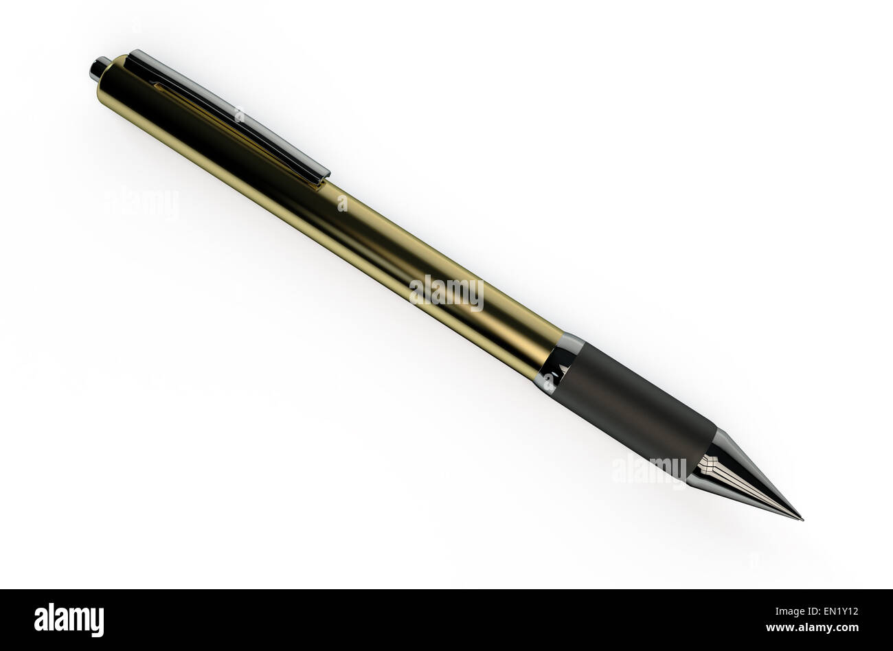 golden ball-pen isolated on white background Stock Photo - Alamy