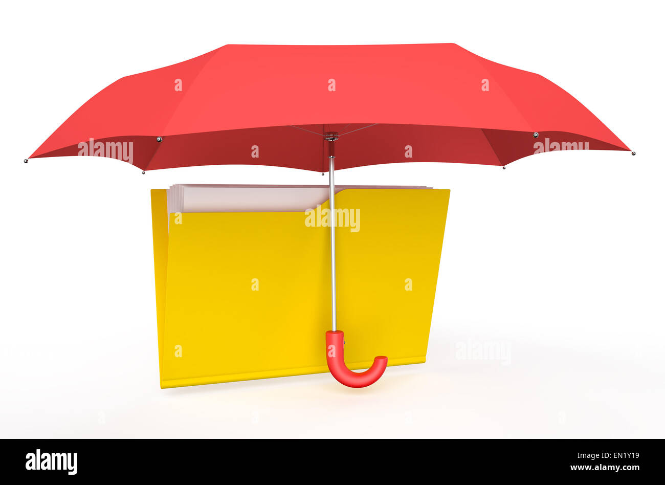 folder covered by red umbrella isolated on white background Stock Photo ...