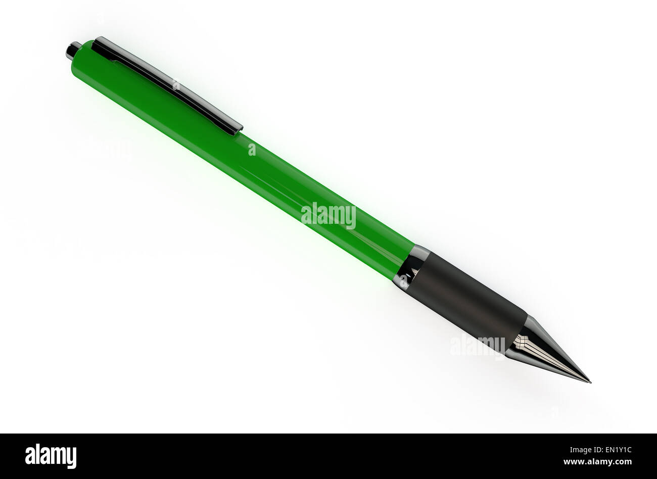green ball-pen isolated on white background Stock Photo - Alamy