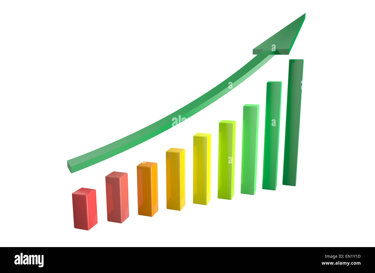 growth chart with arrow isolated on white background Stock Photo - Alamy