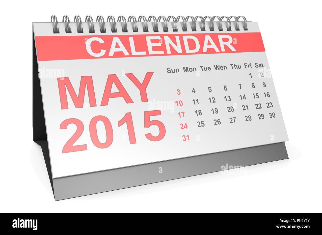 may 2015, desk calendar isolated on white background Stock Photo - Alamy