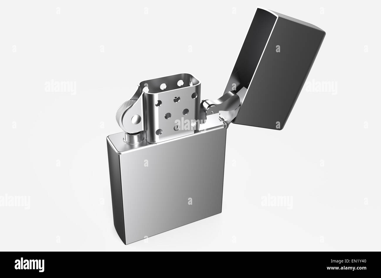 Metallic silver lighter isolated on white background Stock Photo - Alamy