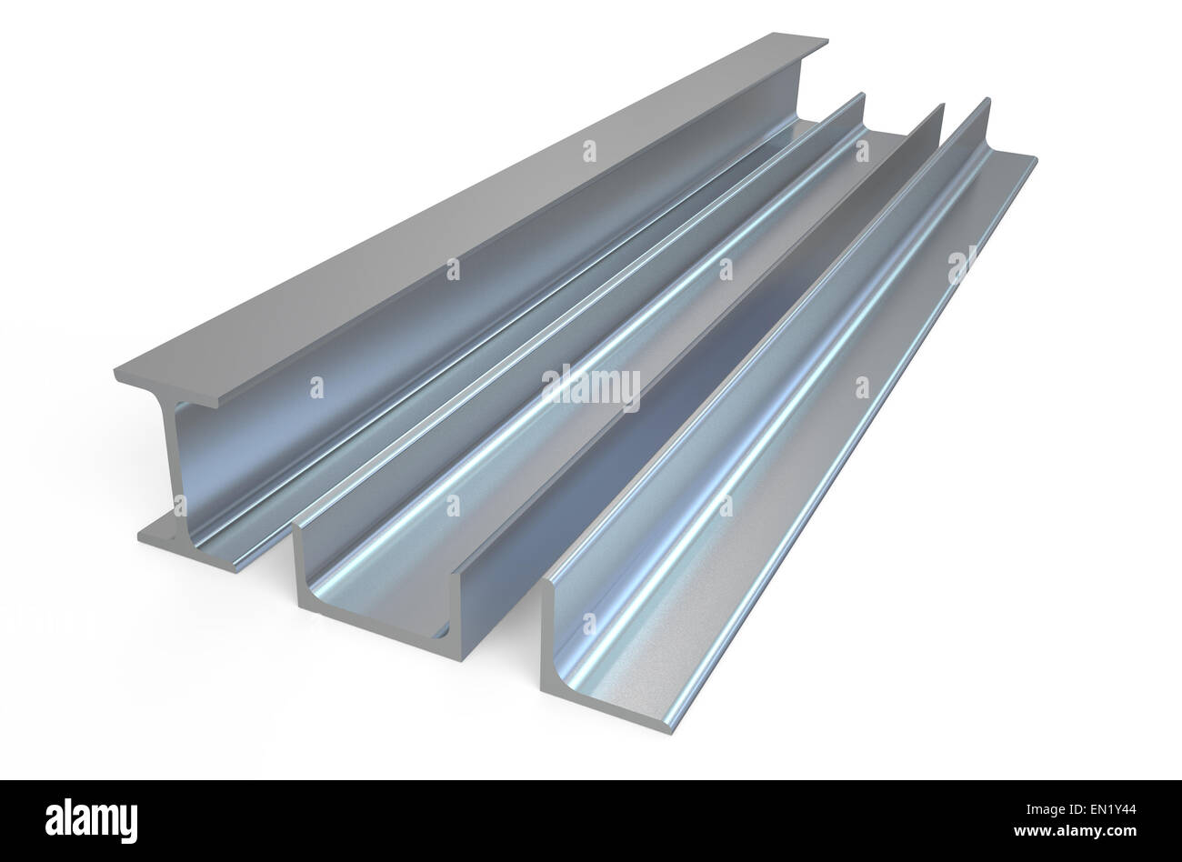 angle, rail and channel steel bar isolated on white background Stock ...