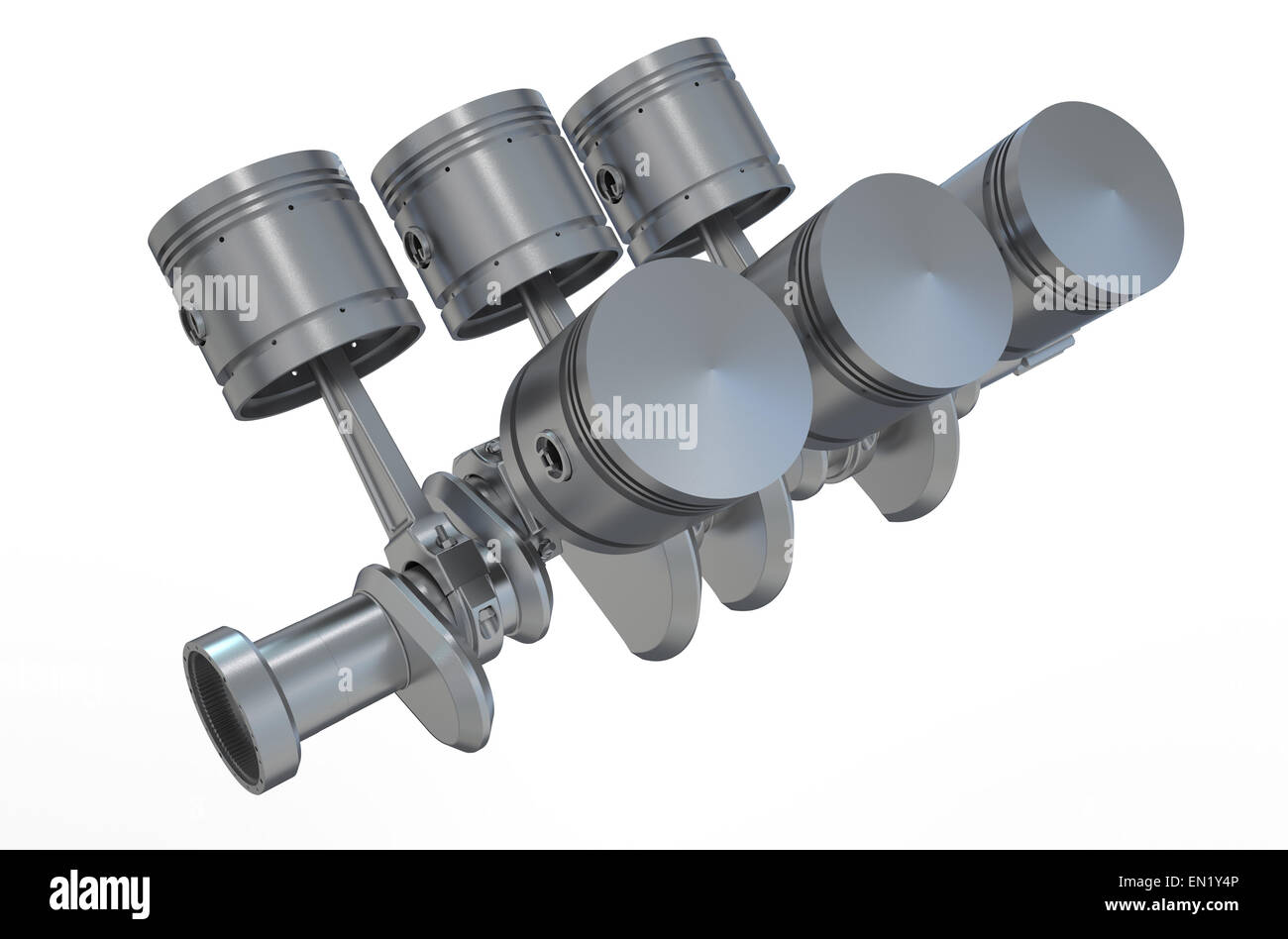 V6 engine pistons and cog isolated on white background Stock Photo - Alamy