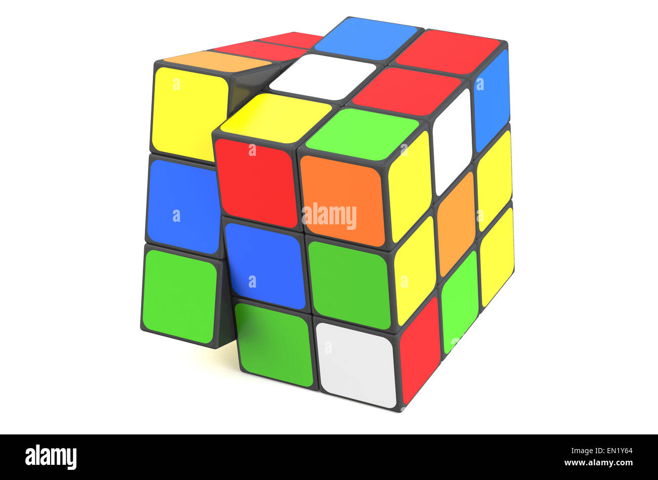 Rubik's Cube isolated on white background Stock Photo - Alamy