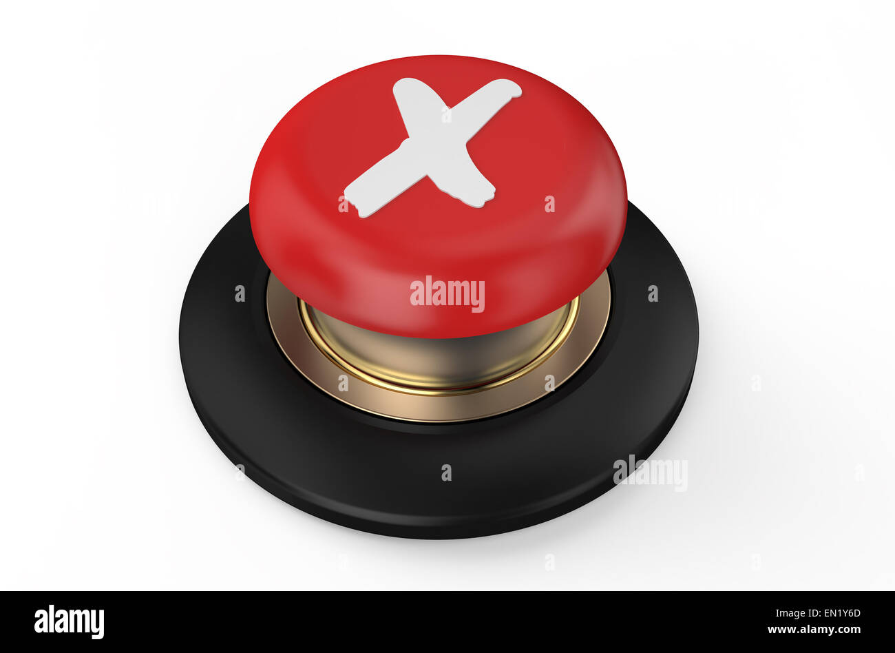 x (cross) red button isolated on white background Stock Photo - Alamy