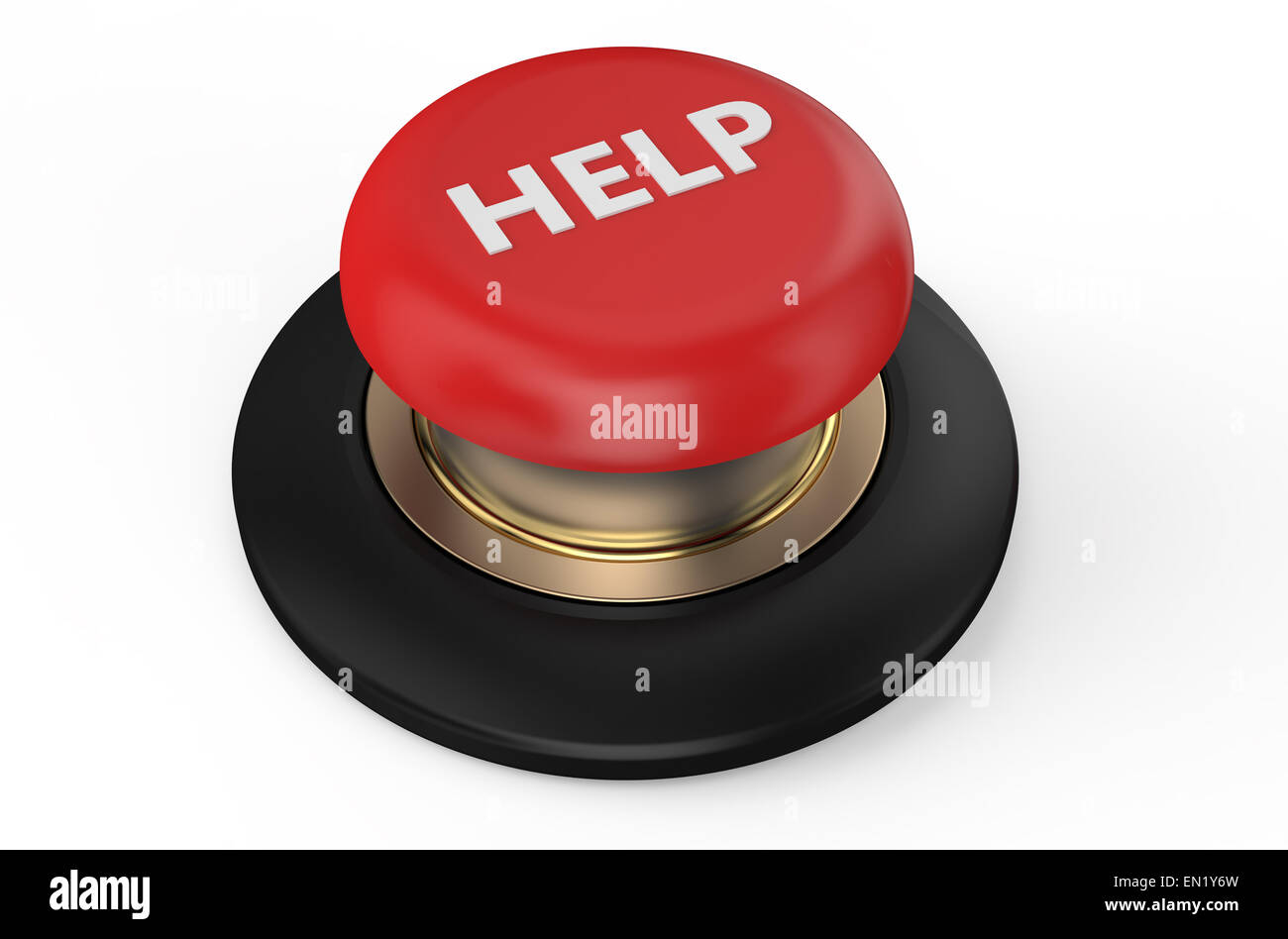 Red help button isolated on white background Stock Photo - Alamy