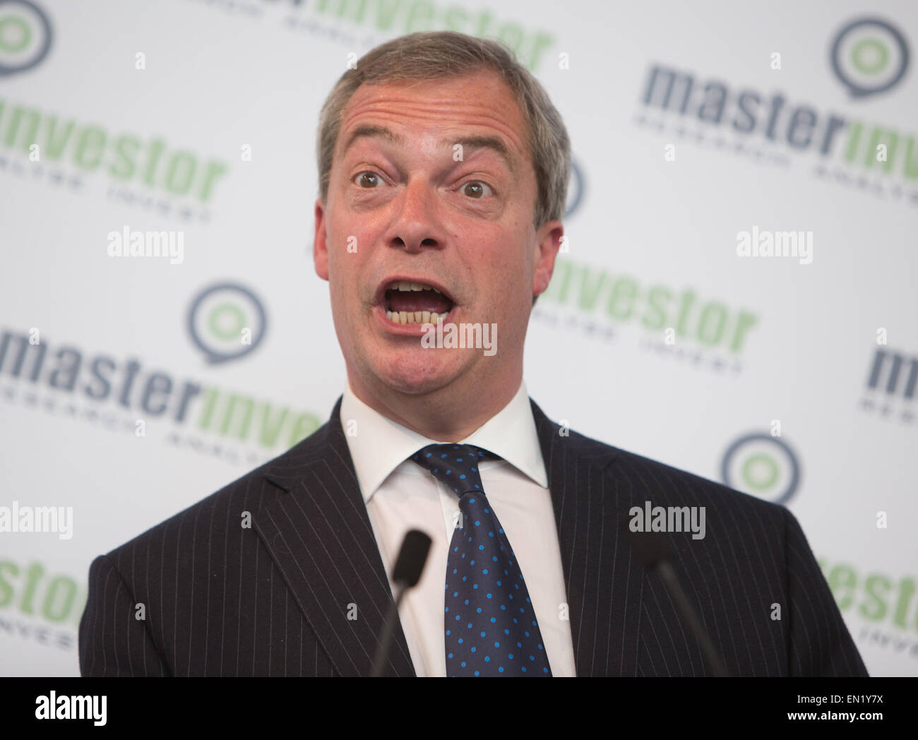Nigel Farage,leader of Ukip,campaigning in Islington,London Stock Photo ...