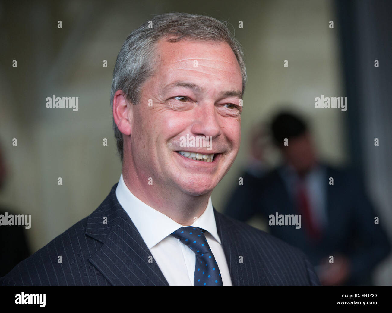 Nigel Farage,leader of Ukip,campaigning in Islington,London Stock Photo ...