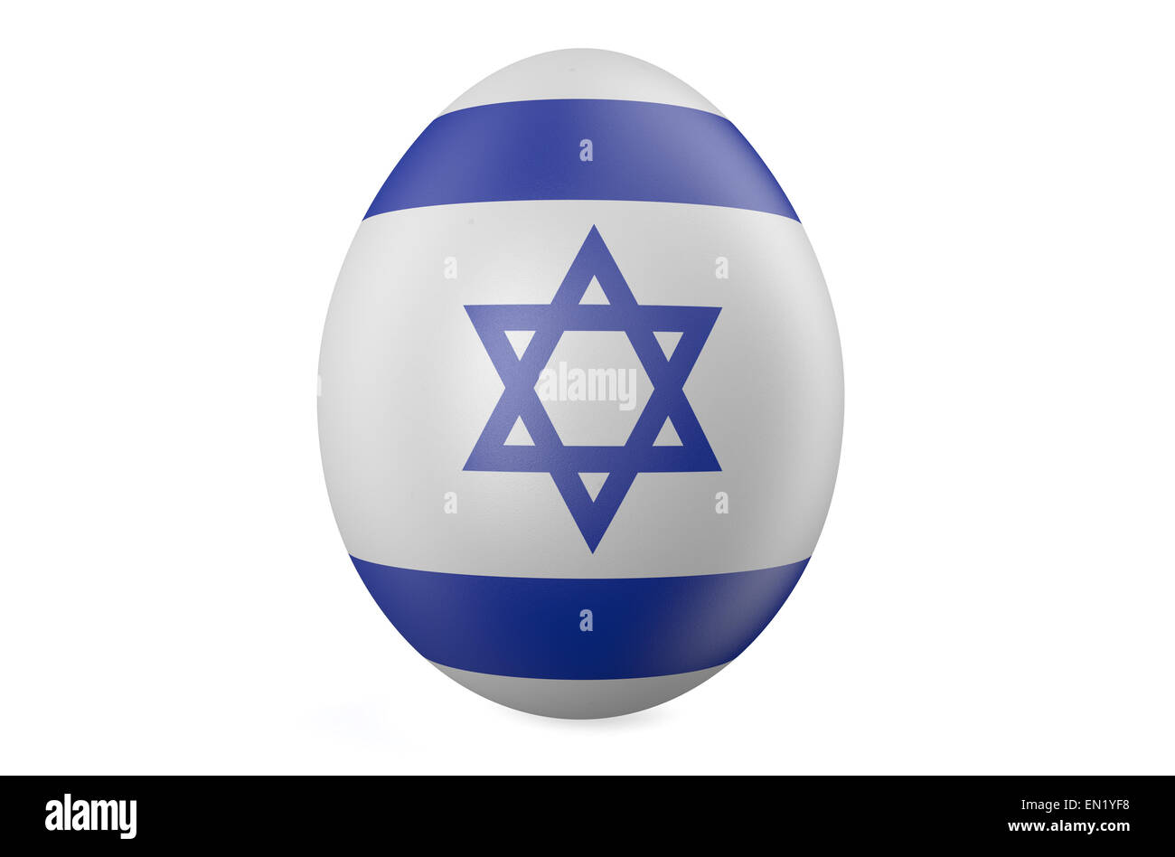 Easter egg with the flag of the Israel isolated on white background ...