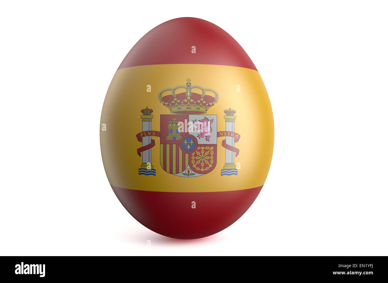 Easter egg with the flag of the Spain isolated on white background ...