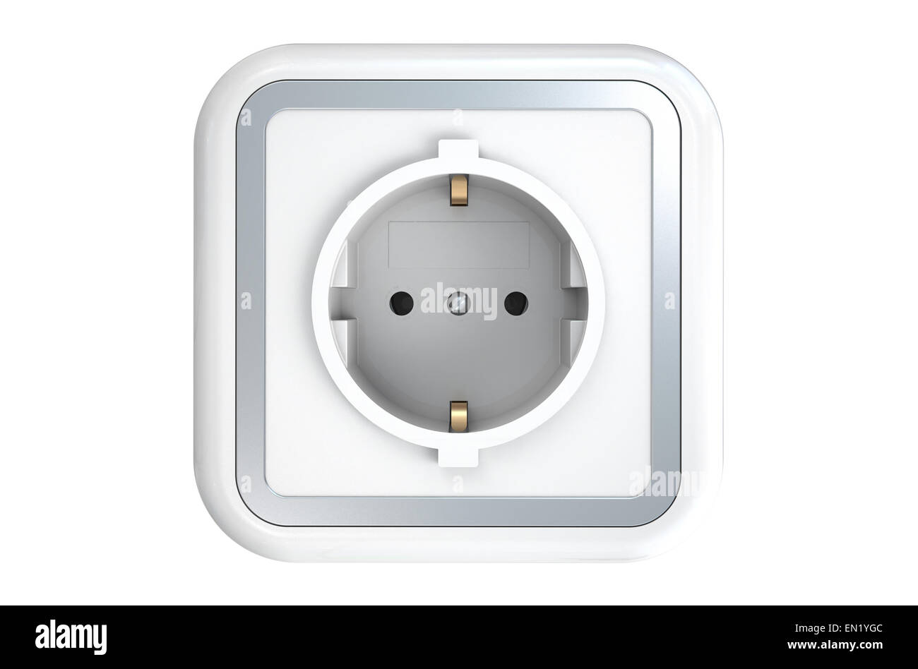 Power socket isolated on white background Stock Photo - Alamy