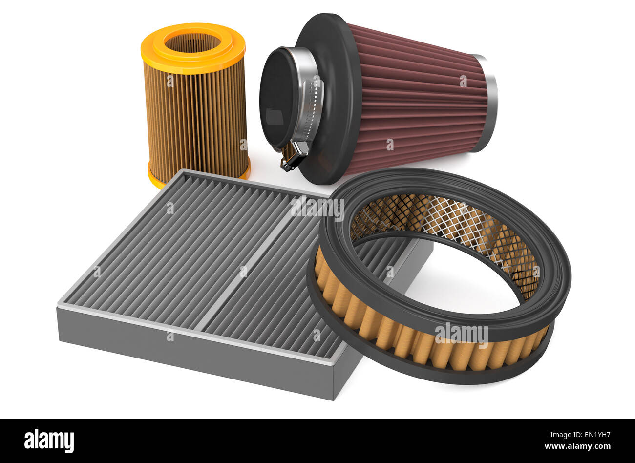 set of air filter for car isolated on white background Stock Photo - Alamy
