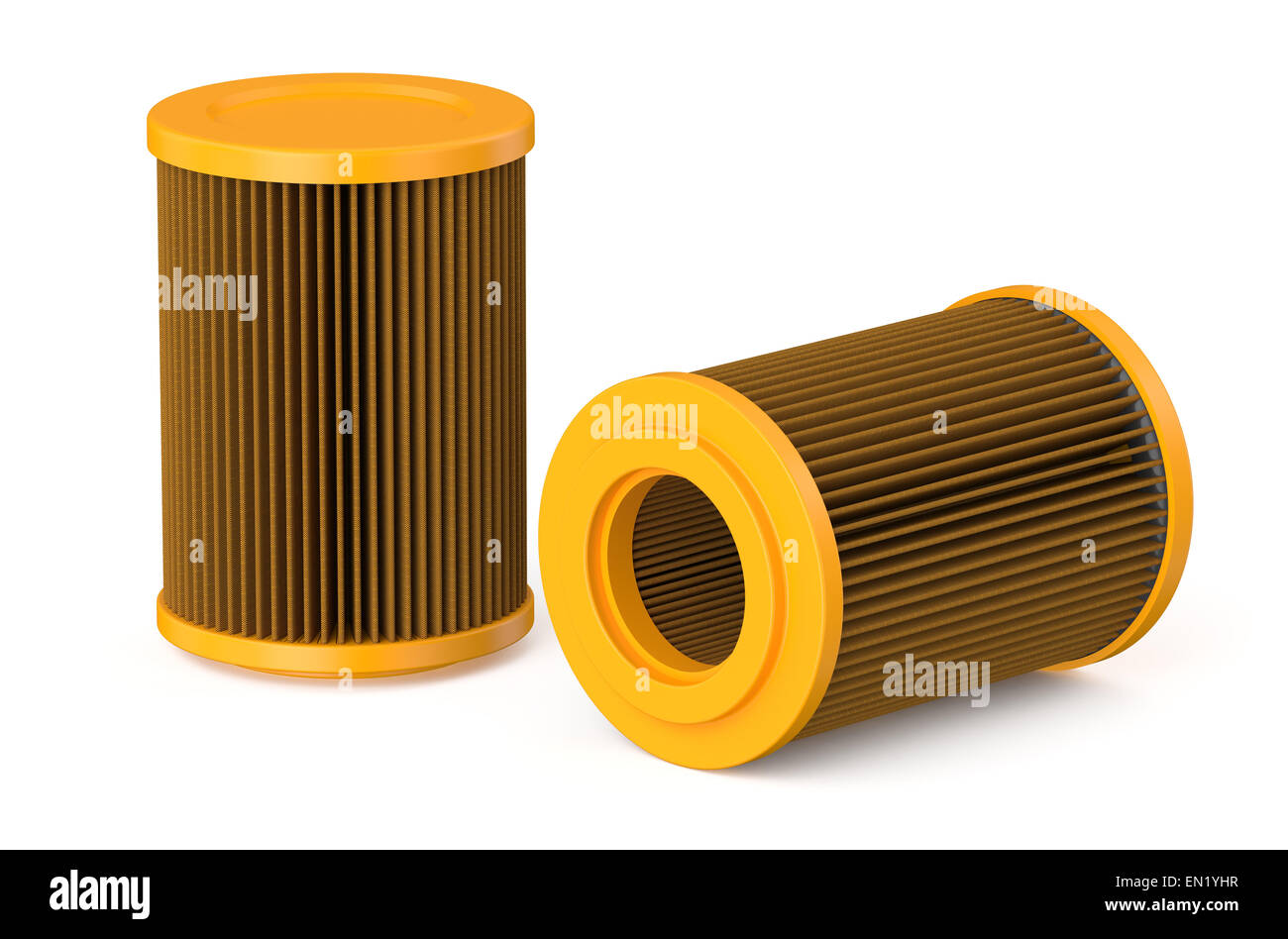 orange air filter for car isolated on white background Stock Photo - Alamy