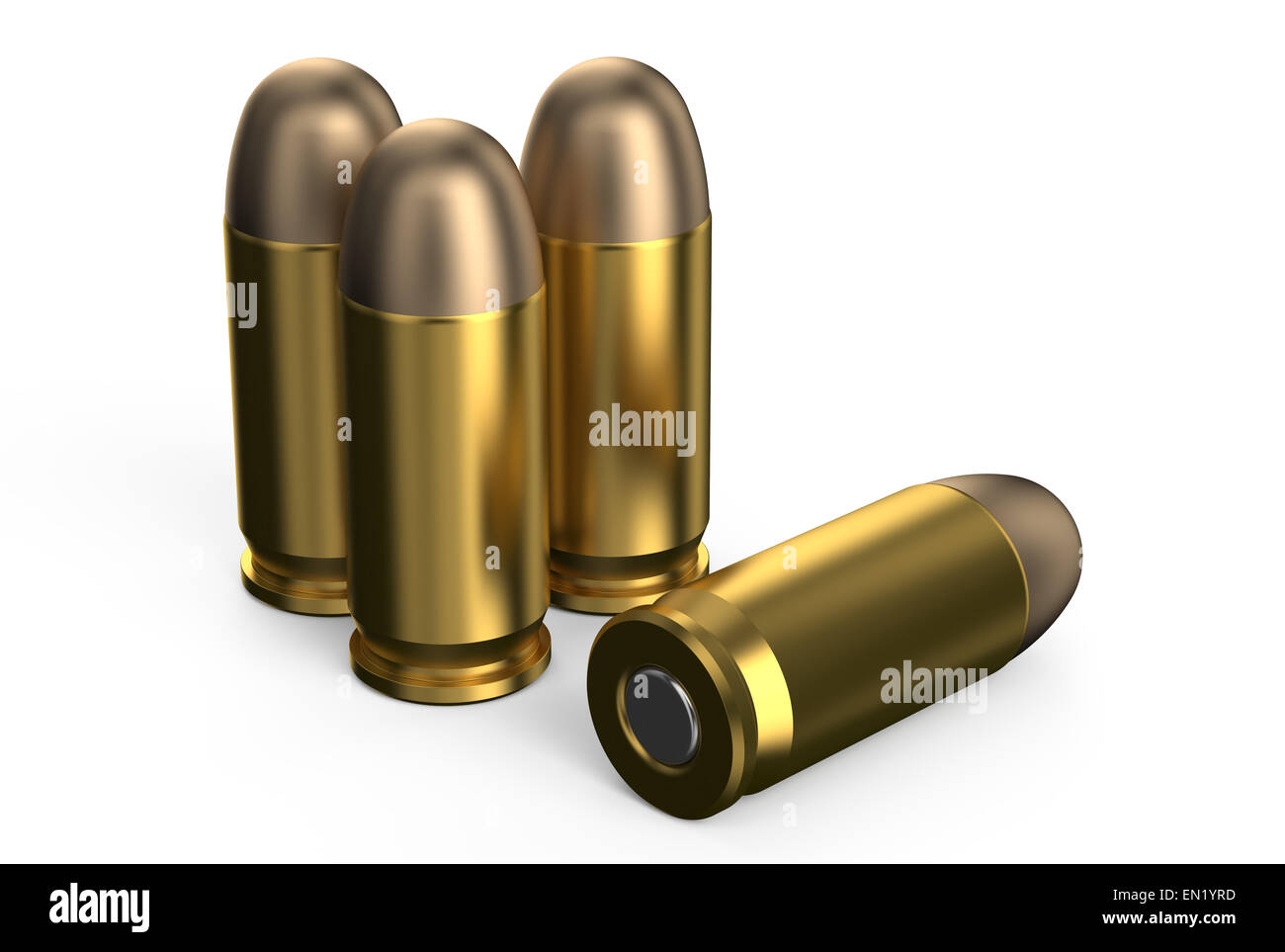 Pistol bullets isolated on white background Stock Photo - Alamy