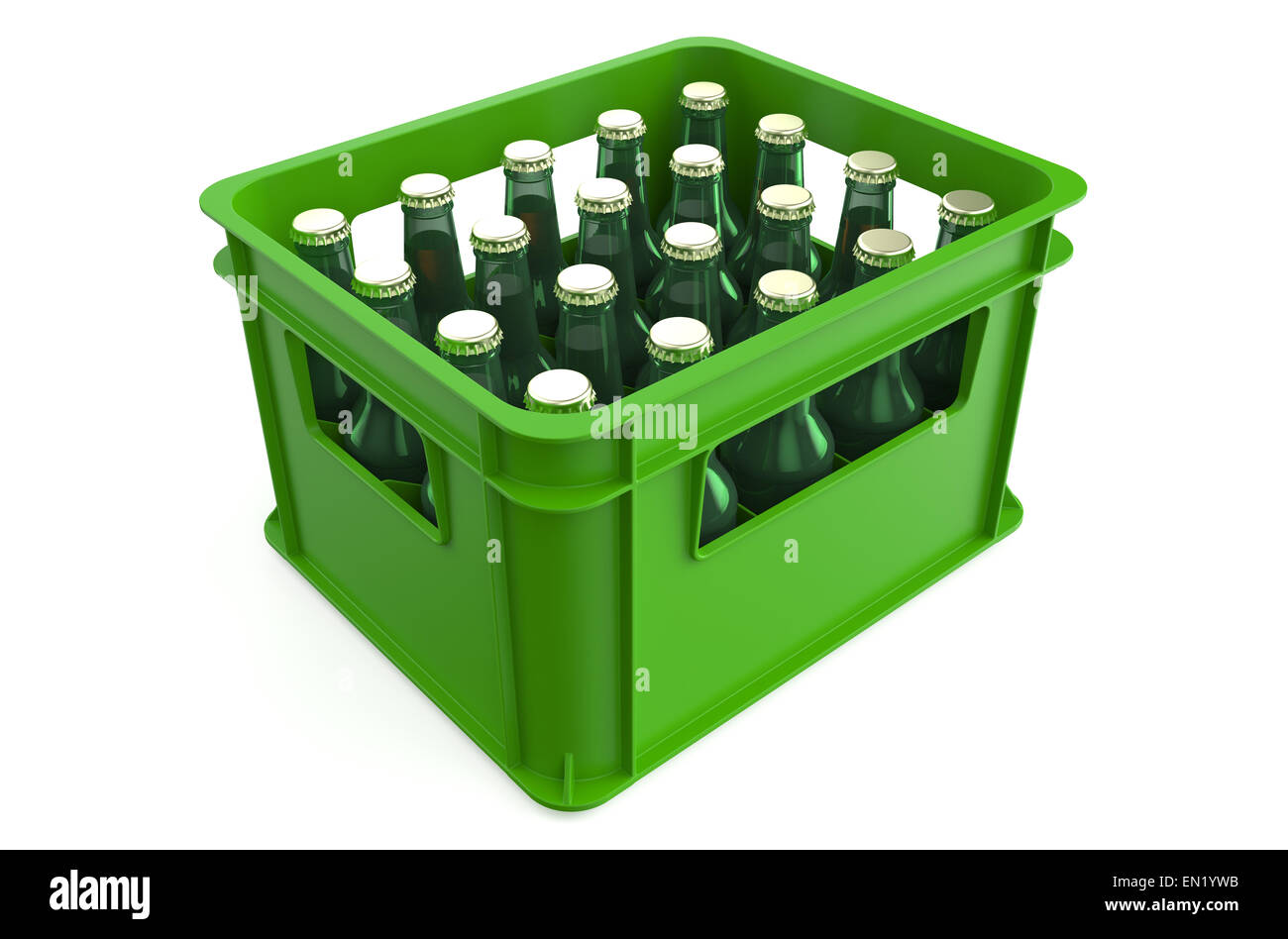 Crate full with beer bottles isolated on white background Stock Photo ...