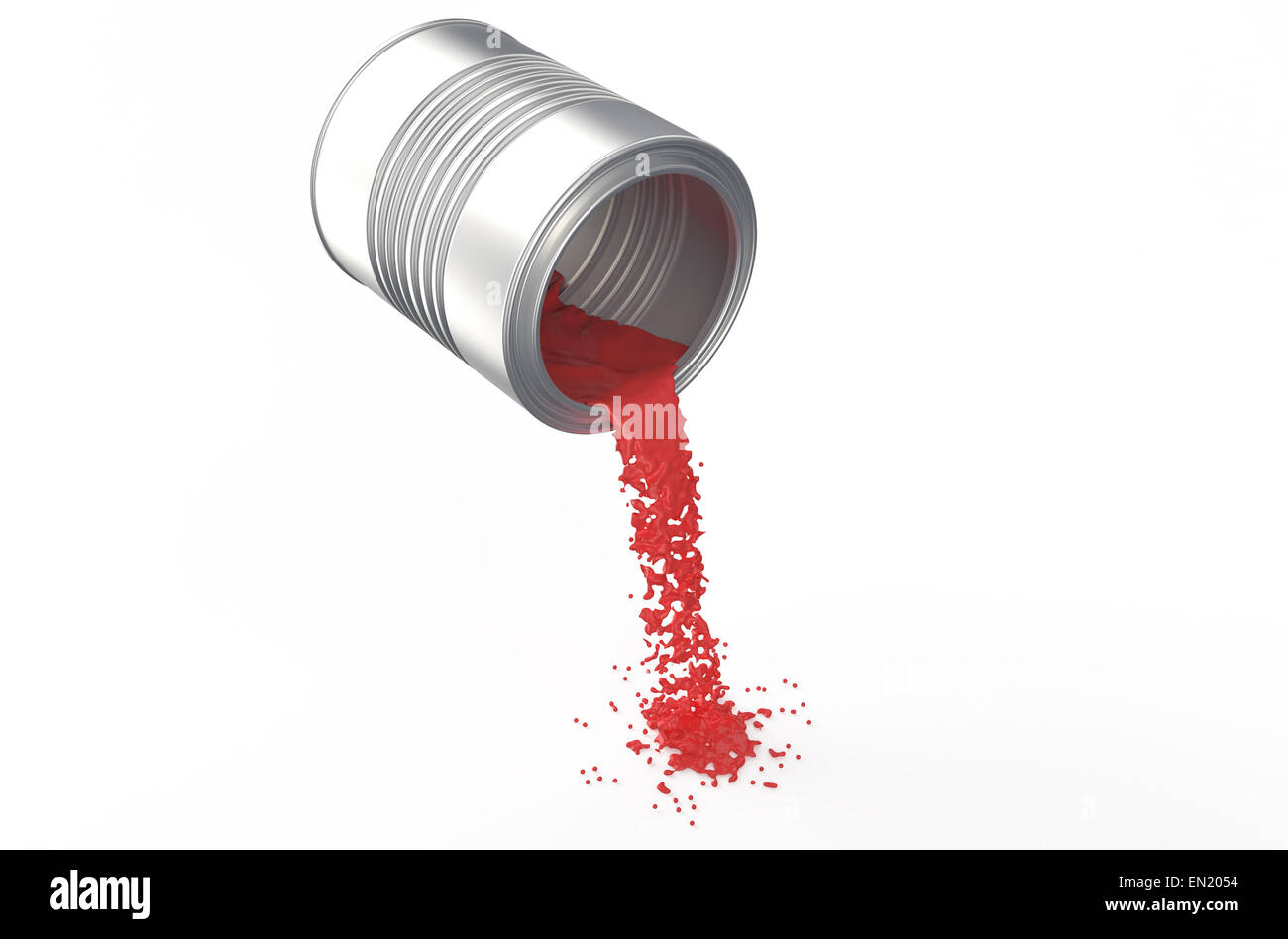spilled red paint isolated on white background Stock Photo - Alamy