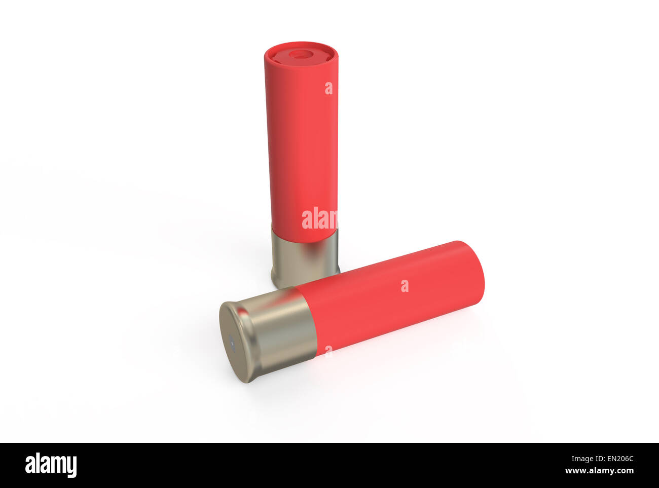 shotgun shells, red isolated on white background Stock Photo - Alamy