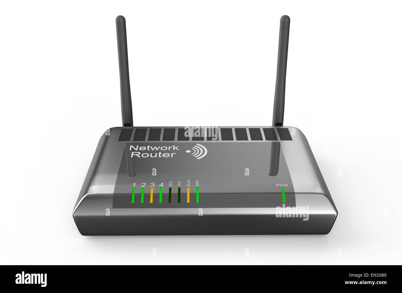 silver wi-fi router isolated on white background Stock Photo - Alamy