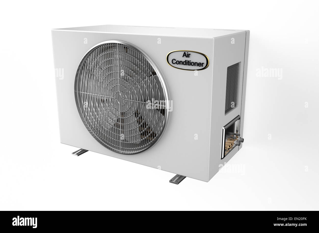 Air conditioner, outer part isolated on white background Stock Photo ...