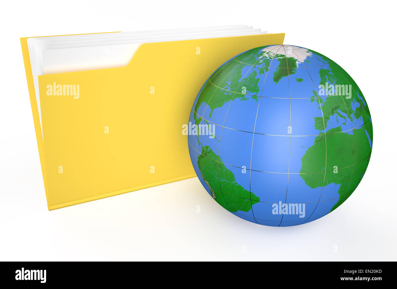 folder-icon with earth isolated on white background Stock Photo - Alamy