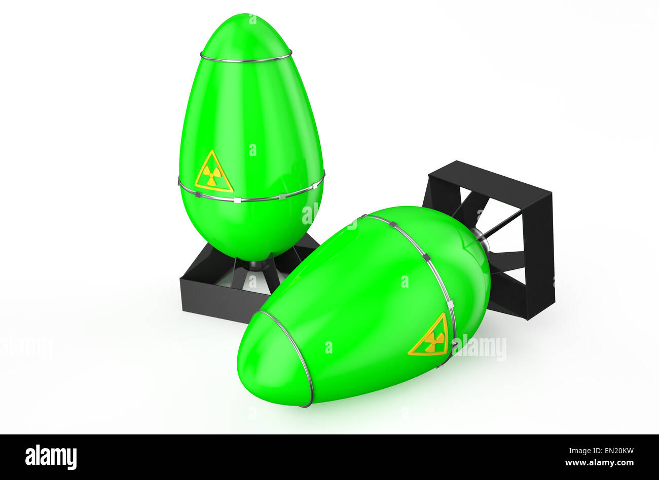 atomic green air bombs isolated on white background Stock Photo - Alamy