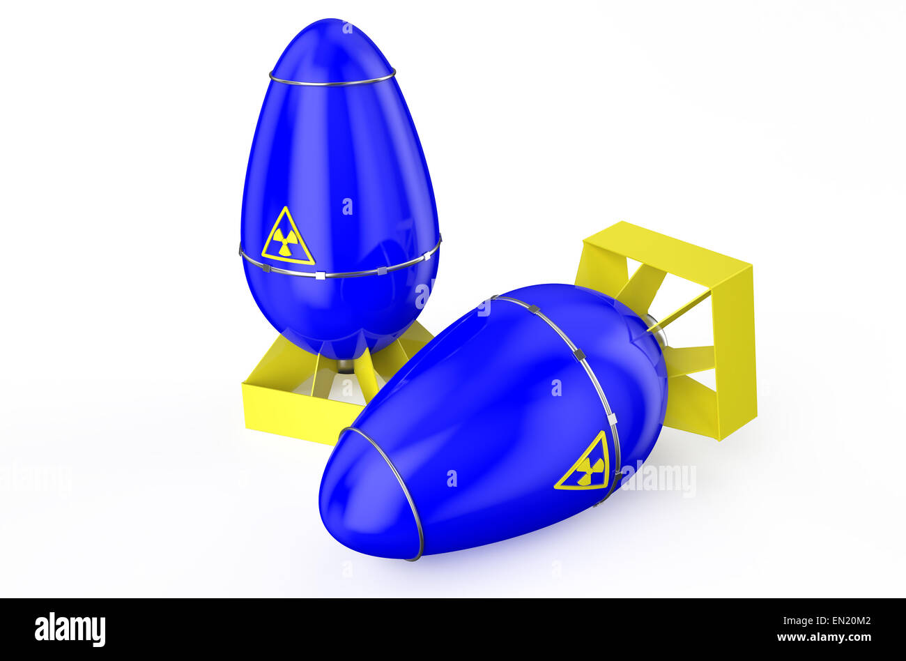 atomic blue air bombs isolated on white background Stock Photo - Alamy