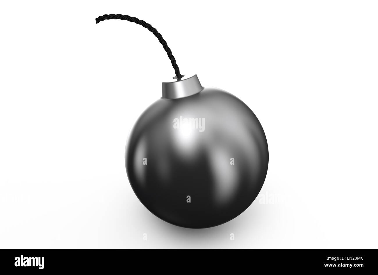 black round bomb isolated on white background Stock Photo - Alamy