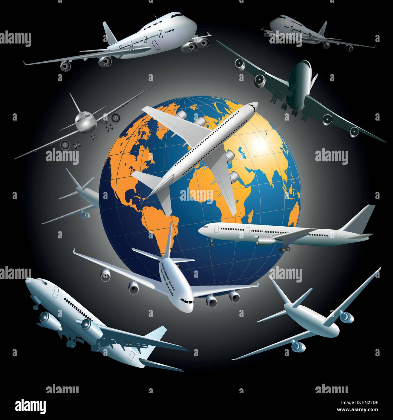 World wide air transport concept. Vector illustration Stock Vector ...