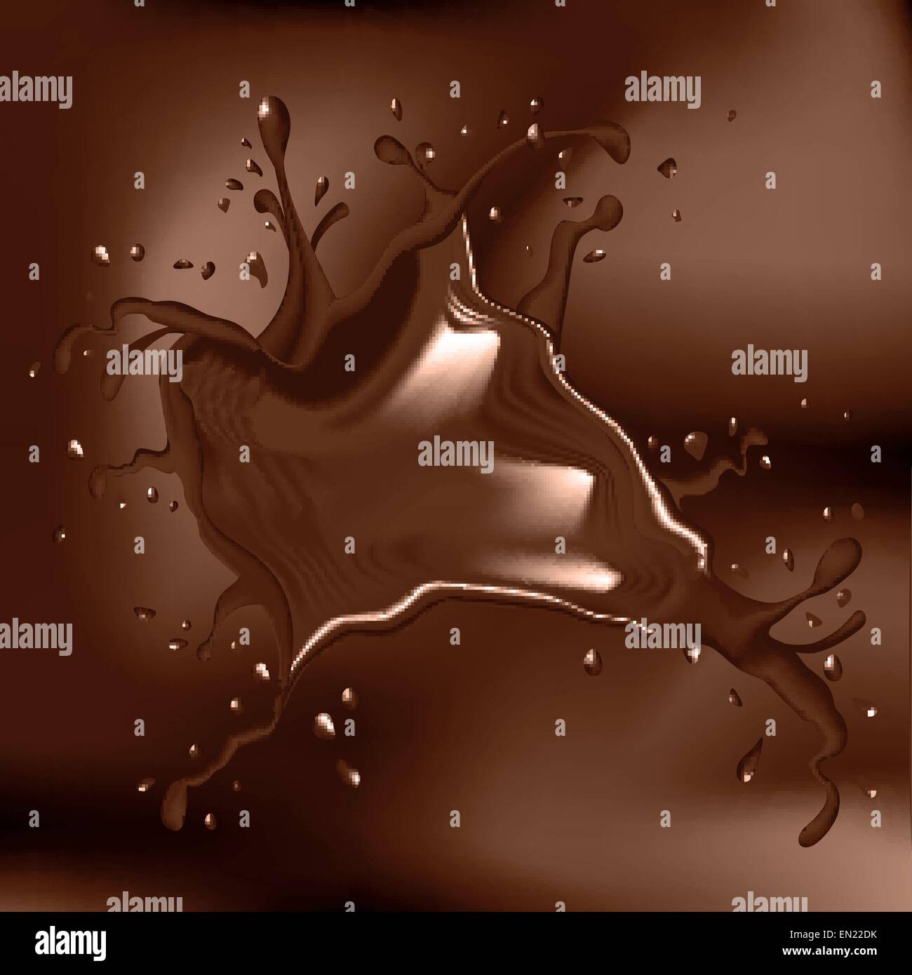 Hot chocolate splash and drops. Vector illustration Stock Vector Image ...
