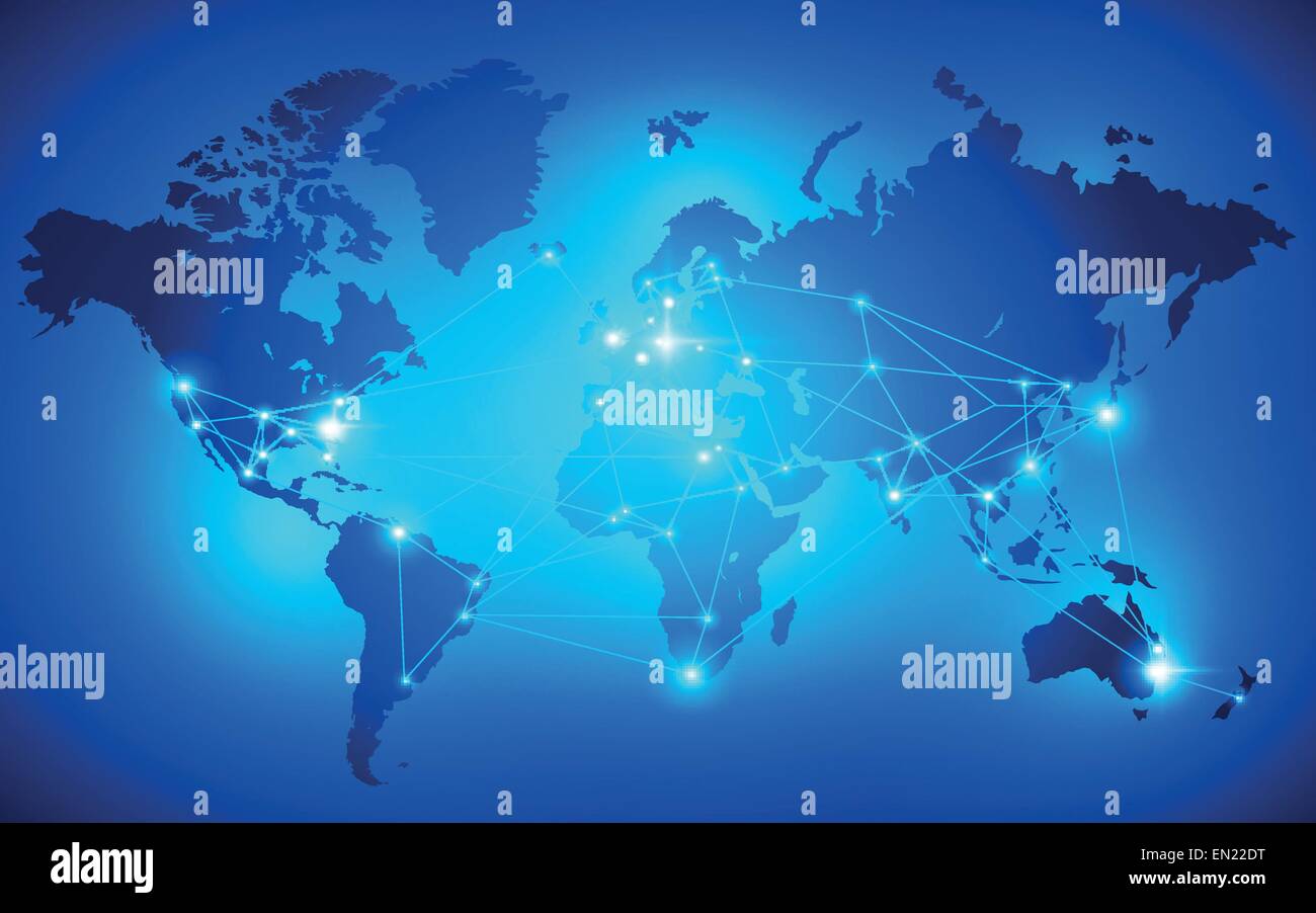 World map vector lines hi-res stock photography and images - Alamy