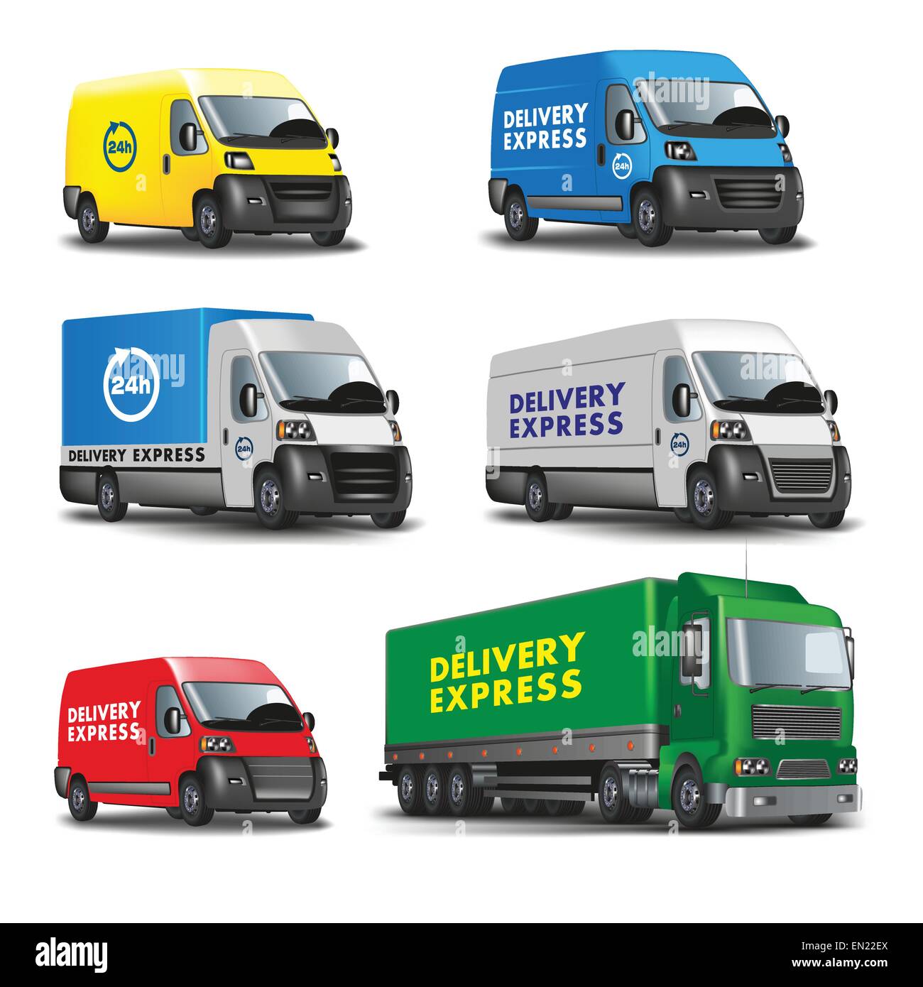 Delivery express. Set of delivery cars. Vector illustration Stock ...