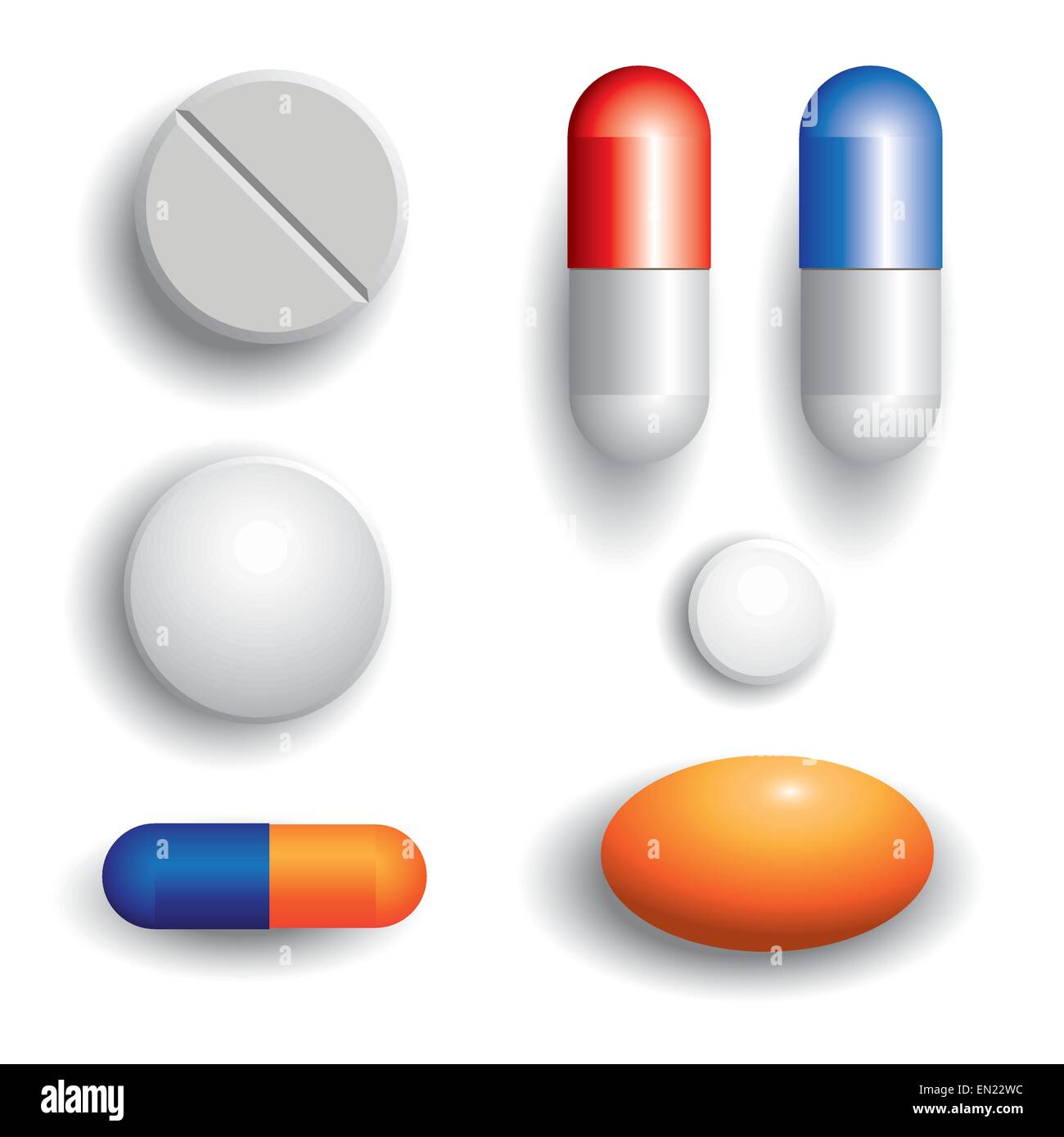 Pills isolated on white background. Vector illustration Stock Vector ...