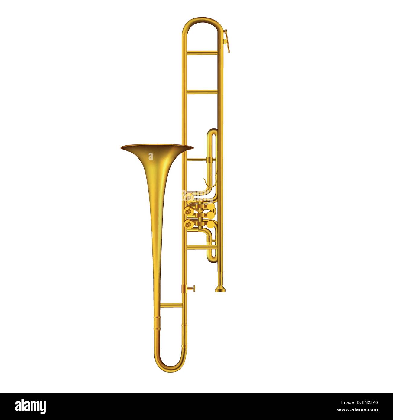 Trombone isolated on white background. Vector illustration Stock Vector ...