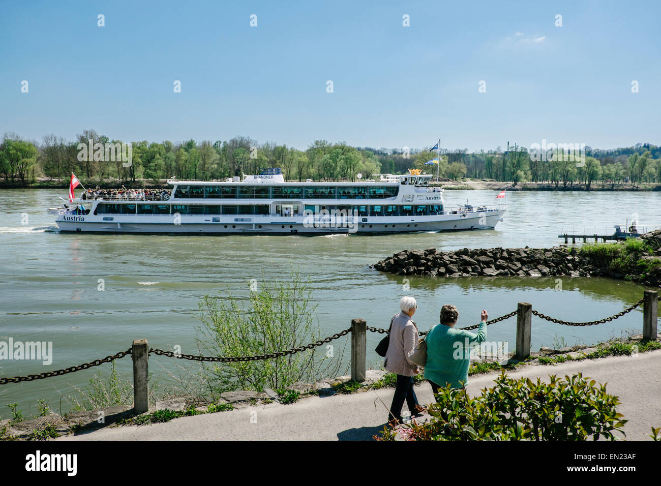 Ship on the danube river, Austria Stock Photo - Alamy