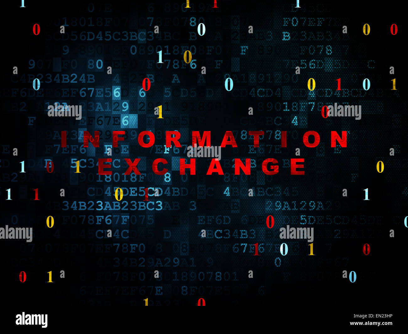 Information concept: Information Exchange on Digital background Stock ...