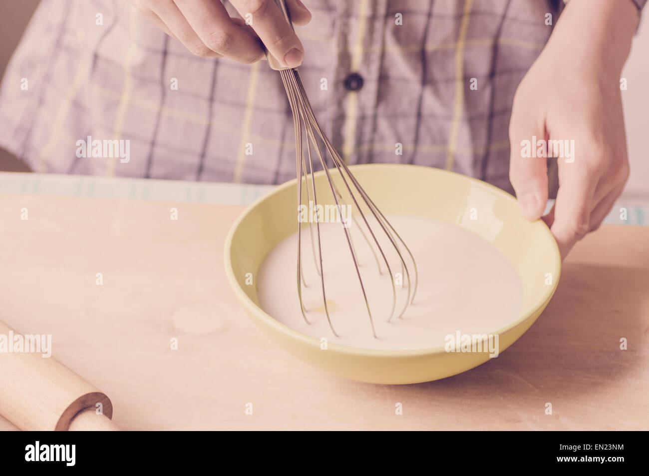 Child hands whisking the mixture to the baking whisk Stock Photo - Alamy