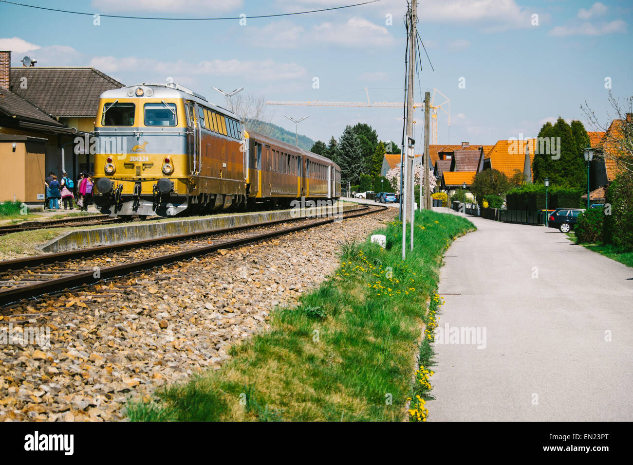 Railway station in a small village, Austria Stock Photo - Alamy