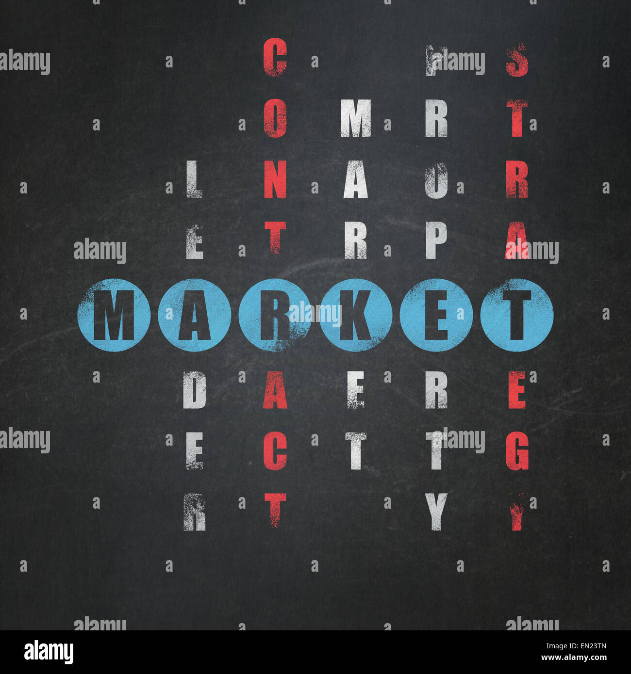 Business concept: word Market in solving Crossword Puzzle Stock Photo ...