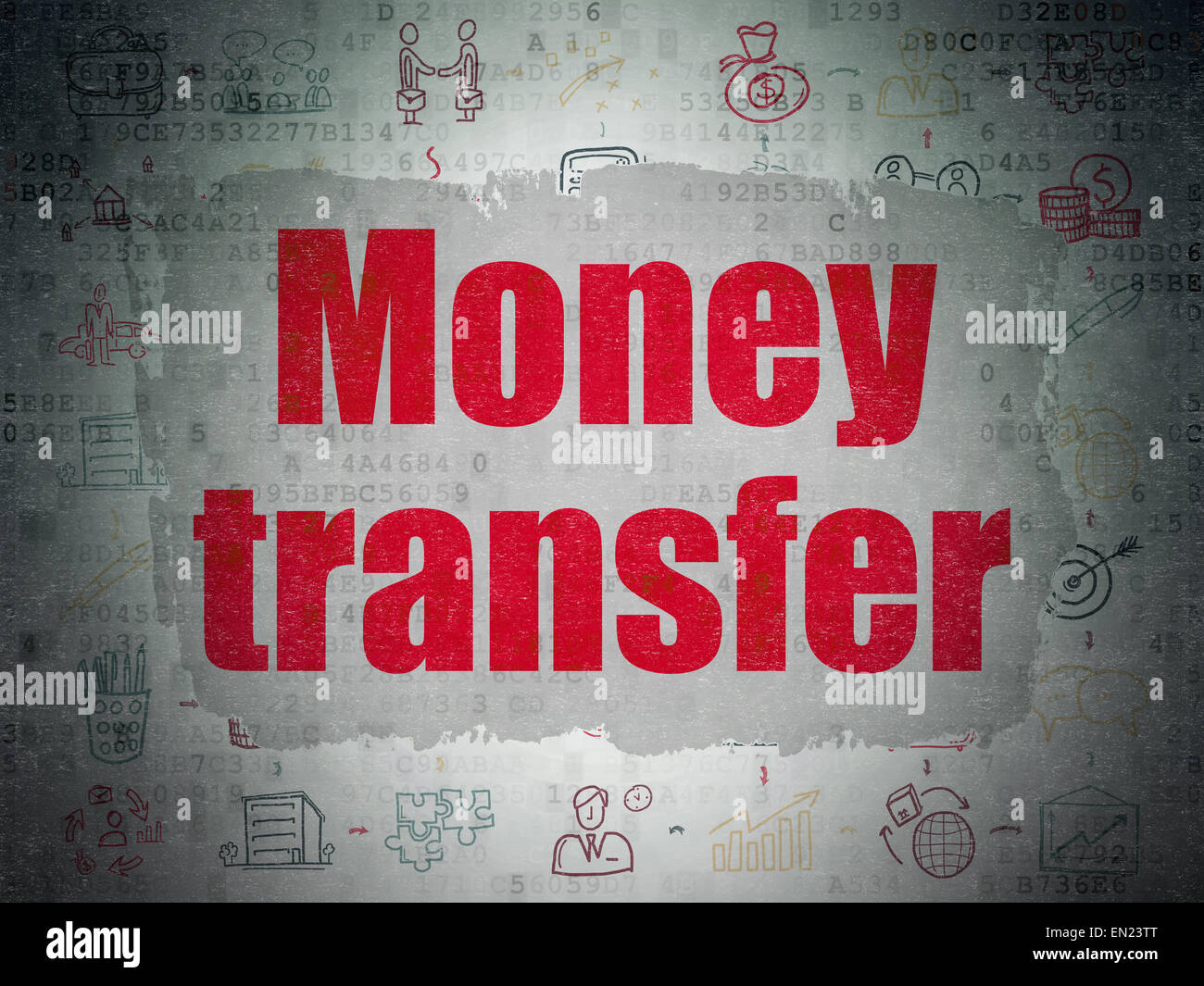 Finance concept: Money Transfer on Digital Paper background Stock Photo ...