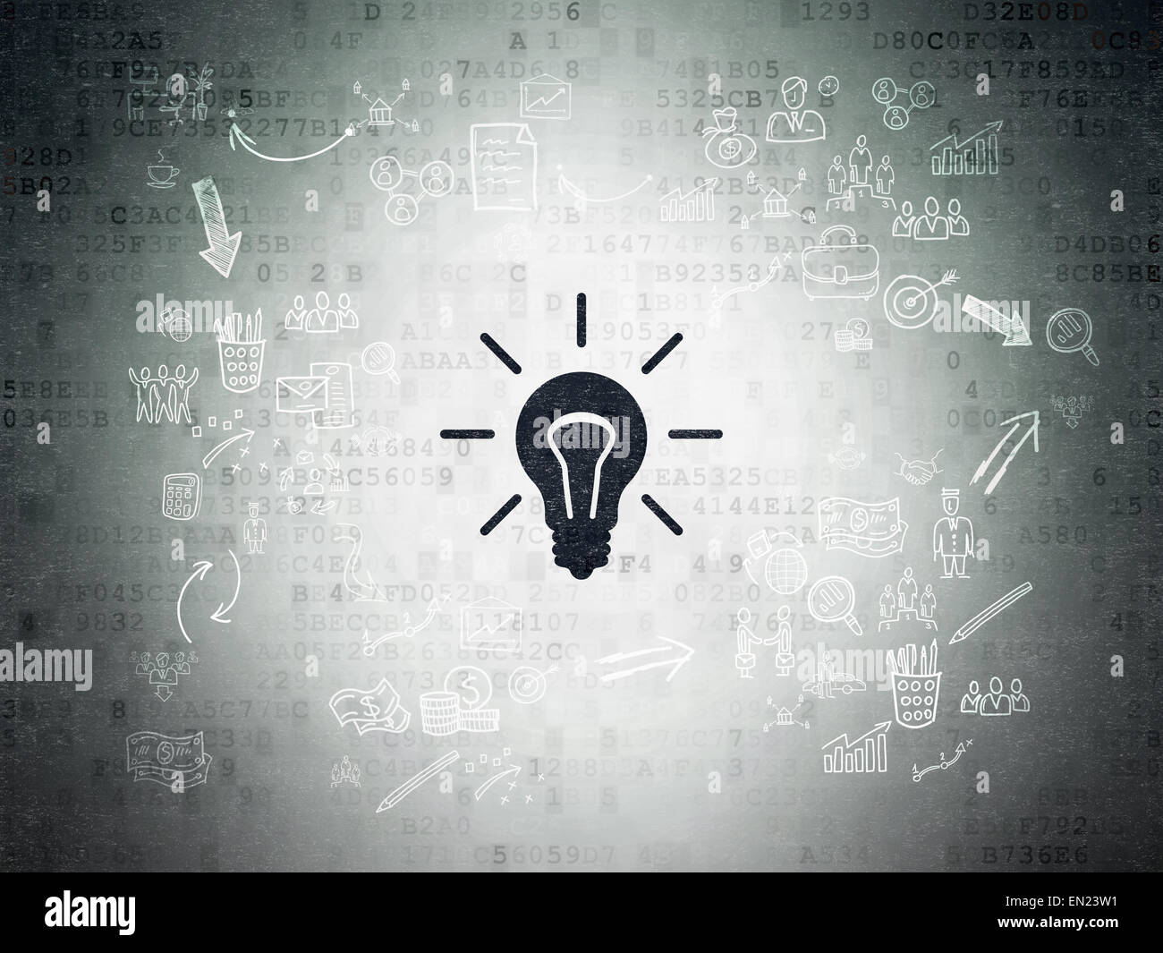 Finance concept: Light Bulb on Digital Paper background Stock Photo - Alamy